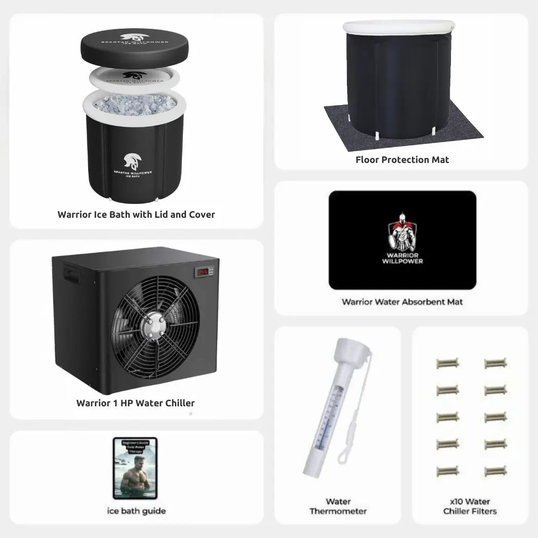 Warrior Light 1 HP Water Chiller + Portable Ice Bath Bundle